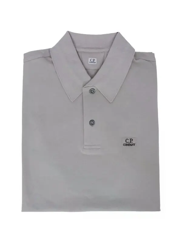 C.P. COMPANY Logo-embroidered Polo Shirt - Grey