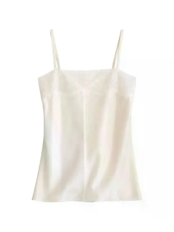 Carven Lace-trimmed Silk Top