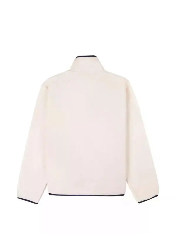 Sporty & Rich Logo-embroidered Half-zip Sweatshirt - Neutrals