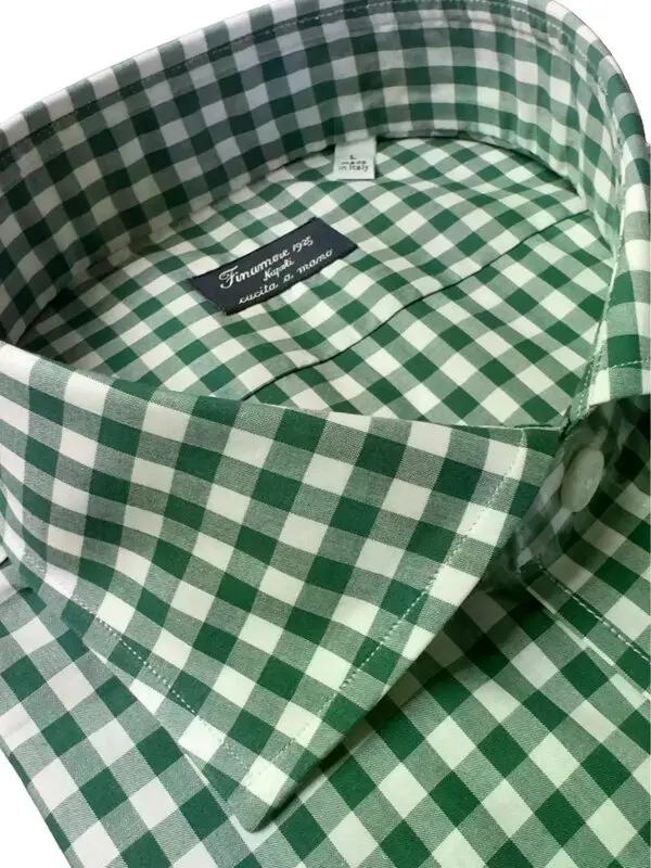 FINAMORE 1925 Check Spread-collar Shirt