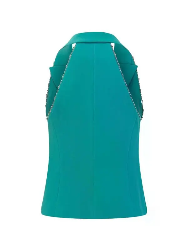 Pinko Bead-trimmed Halterneck Waistcoat - Blue