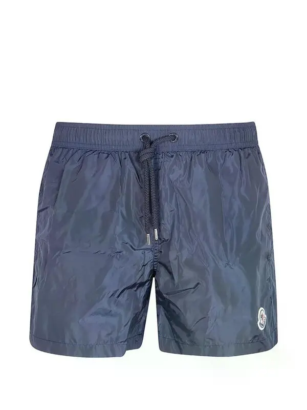 Moncler Logo-patch Drawstring Swim Shorts - Blue