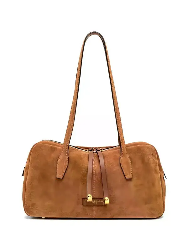 GIANNI CHIARINI Aryna Suede Shoulder Bag - Neutrals