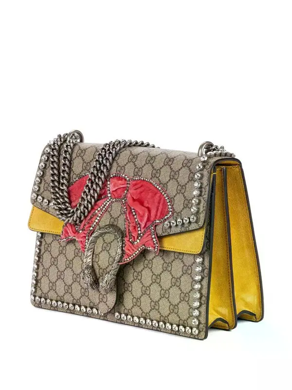 Gucci Dionysus Crystal-embellished Shoulder Bag - Neutrals
