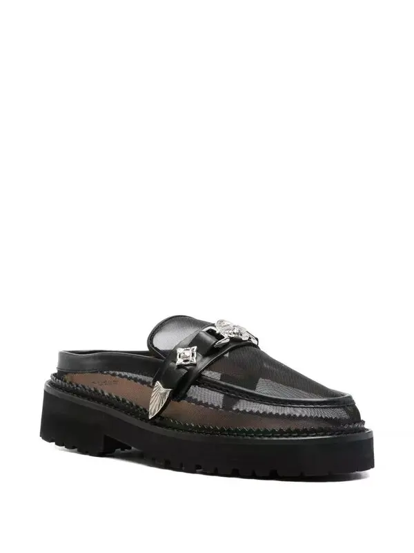 Toga Mesh Western-embellished Mules