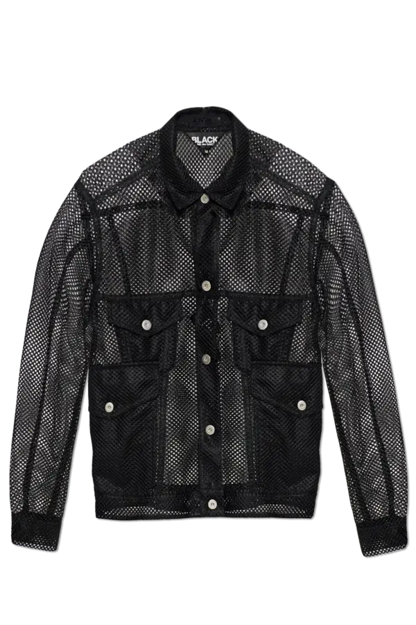 Comme Des Garçons Transparent Shirt With Pockets - Black