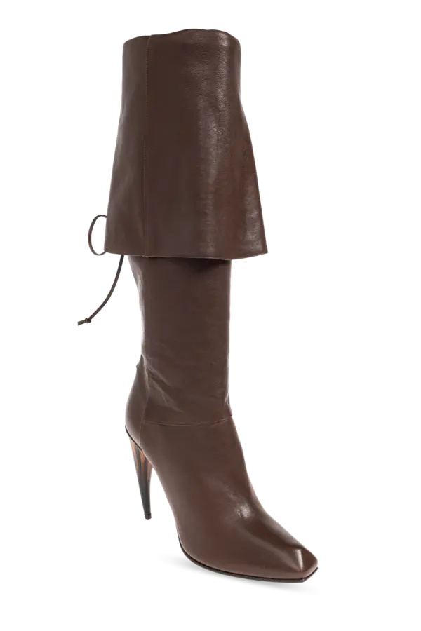 Alexander McQueen Leather Heeled Boots - Brown