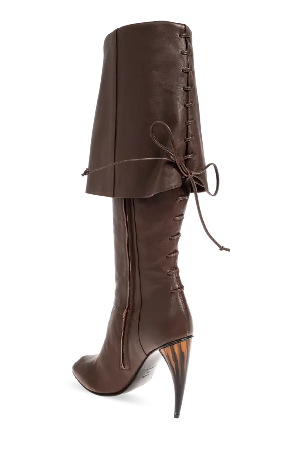 Alexander McQueen Leather Heeled Boots - Brown