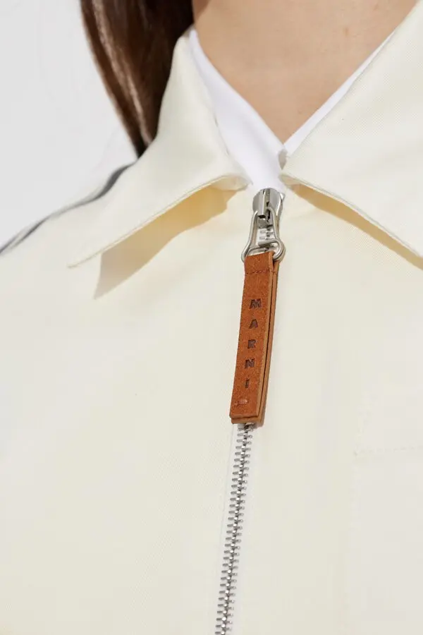 Marni Cotton Jacket With Pocket - Cream