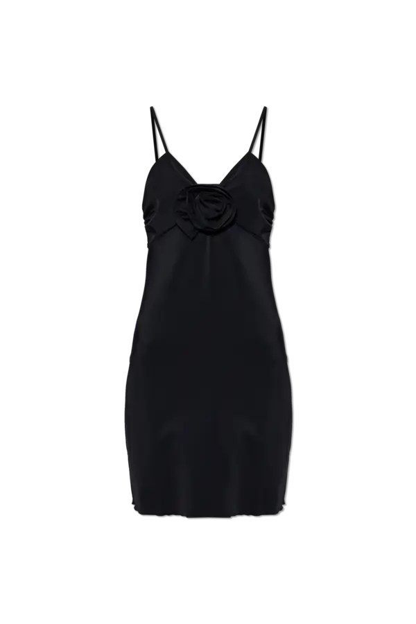 Moschino Spaghetti Strap Beach Dress With Fabric Rose Detail