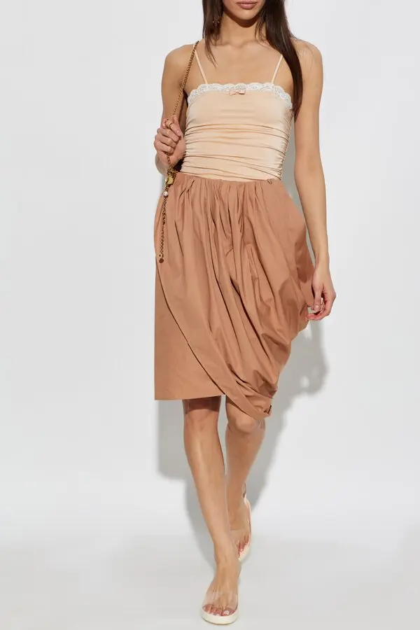 Chloé Asymmetrical Midi Skirt - Brown