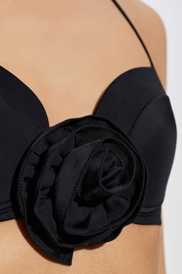 Moschino Bikini Top With Rose Applique