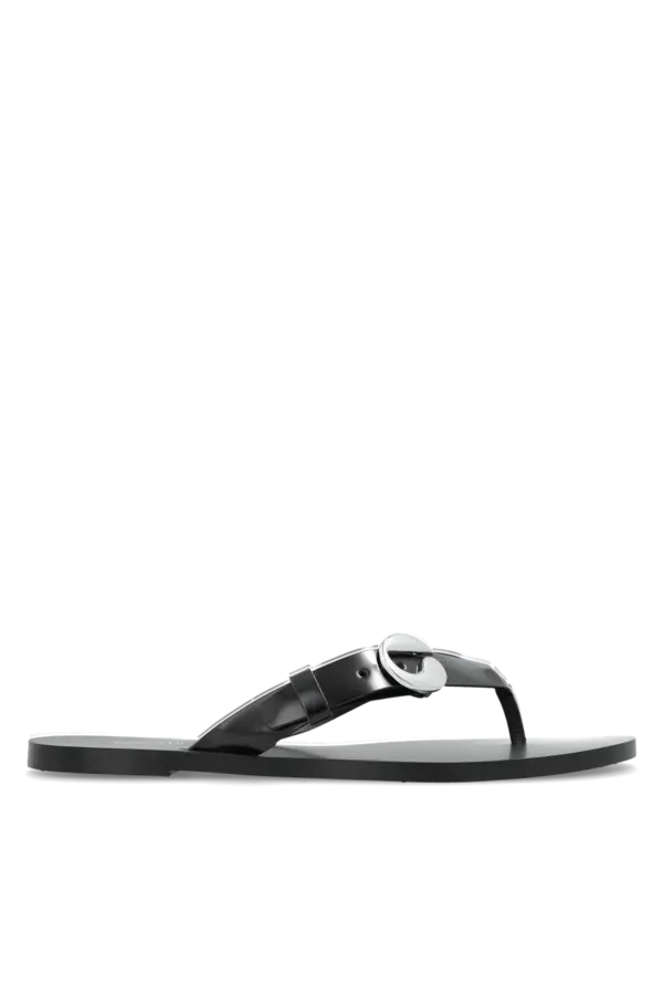 Coperni Leather Thong Sandals - Black
