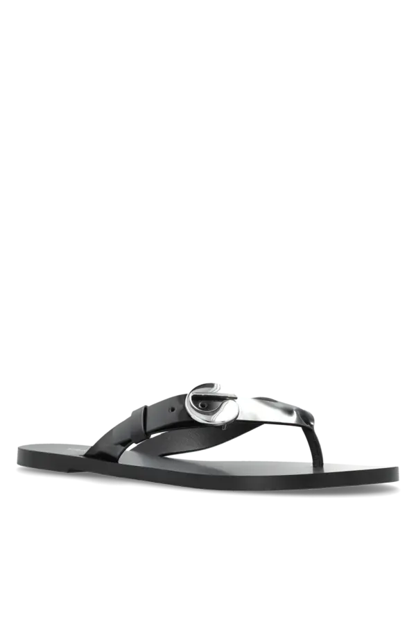Coperni Leather Thong Sandals - Black