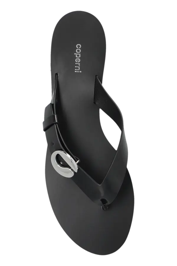Coperni Leather Thong Sandals - Black