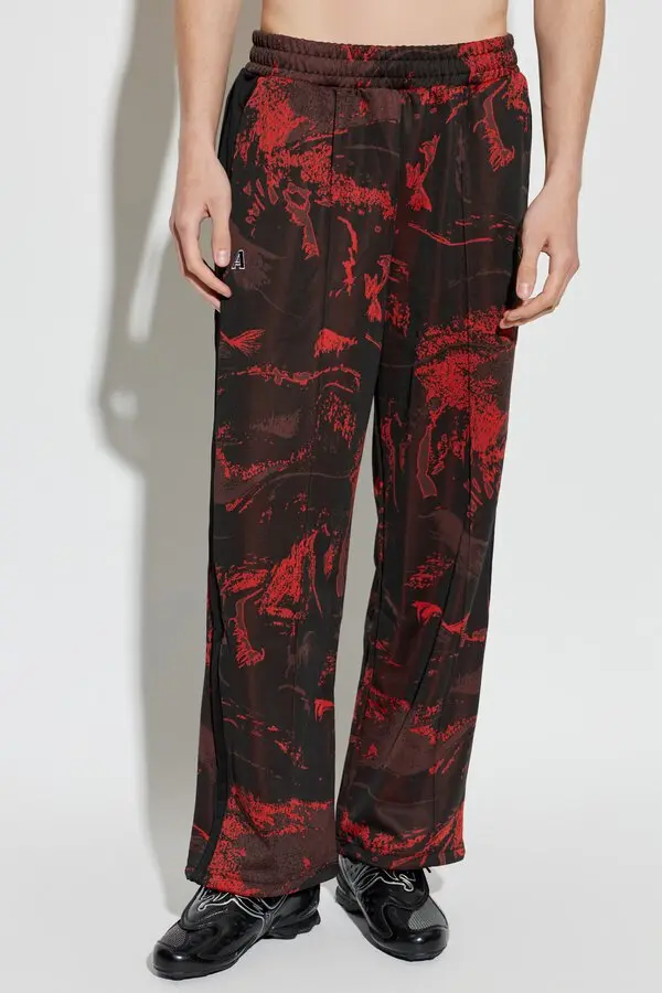 PUMA X Ahluwalia And Red Abstract Print Wide Leg Pants