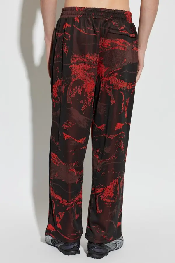PUMA X Ahluwalia And Red Abstract Print Wide Leg Pants