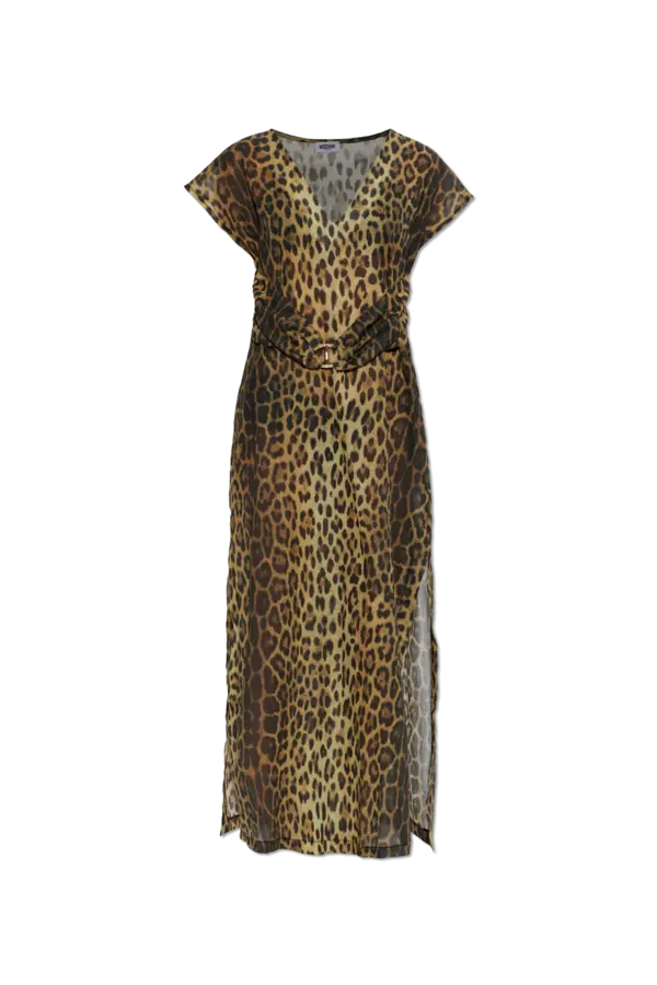 Moschino Beach Dress With Animal Print - Brown