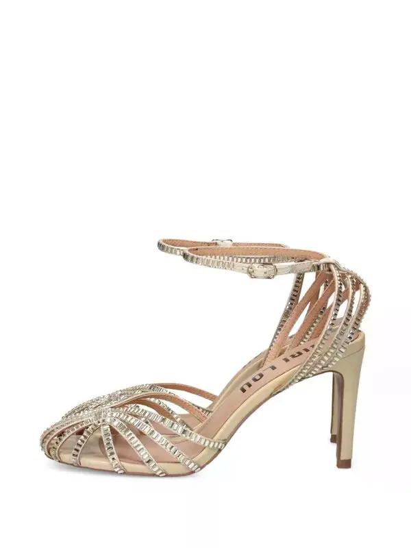 BIBI LOU Crystal-embellished Heeled Sandals - Neutrals