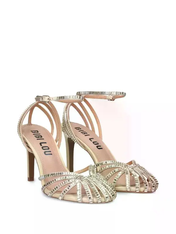 BIBI LOU Crystal-embellished Heeled Sandals - Neutrals