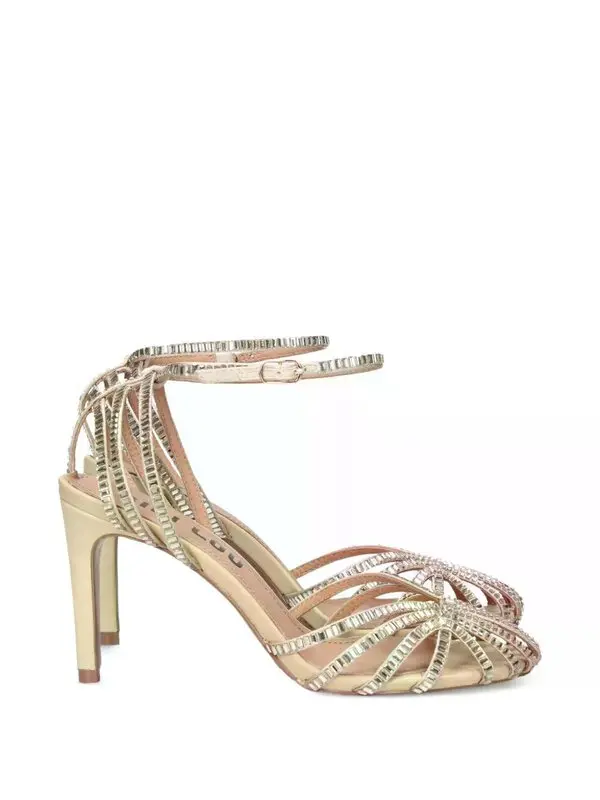 BIBI LOU Crystal-embellished Heeled Sandals - Neutrals