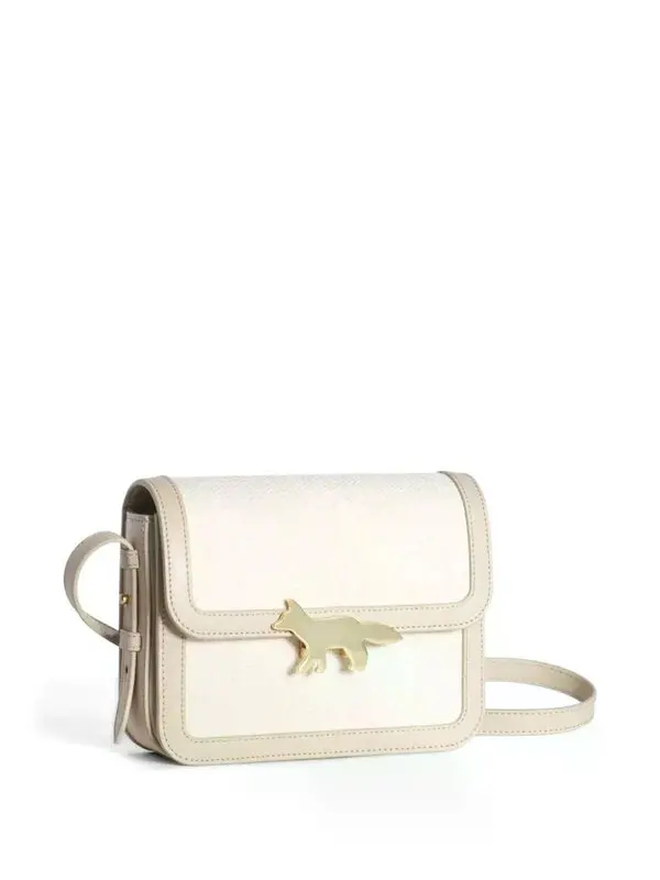 Maison Kitsuné Edie Fox-plaque Leather-trim Shoulder Bag