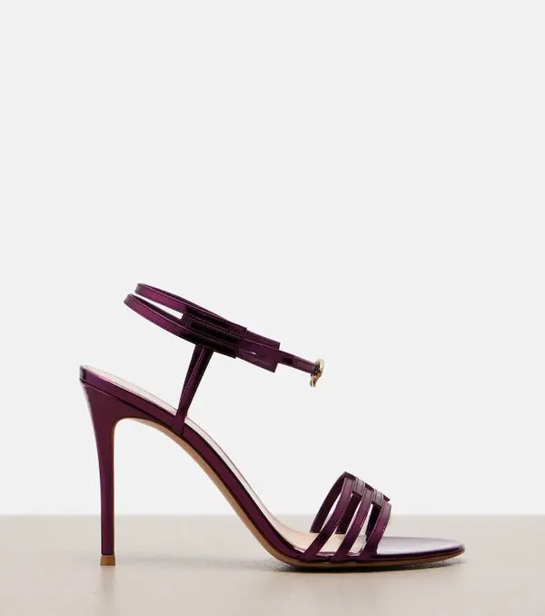 GIANVITO ROSSI Metallic Leather Sandals