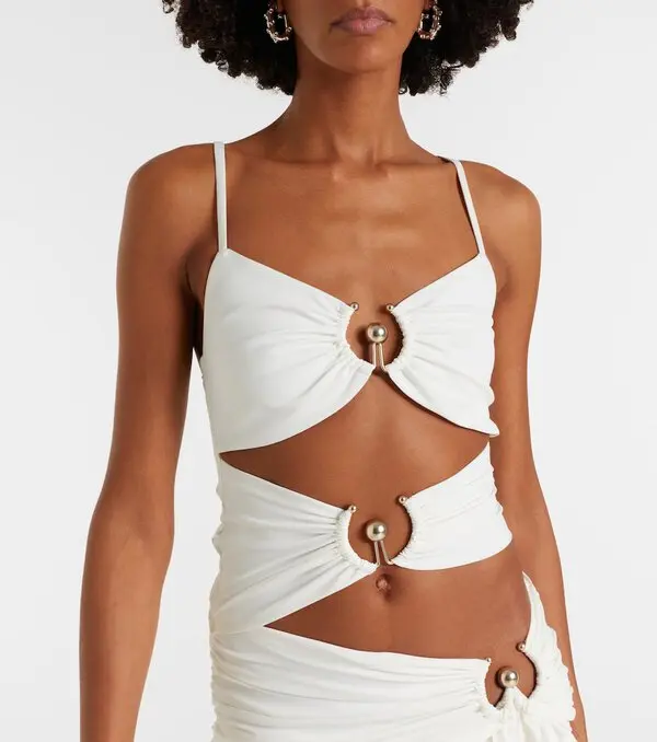 Christopher Esber Orbit Cutout Ruched Jersey Maxi Dress
