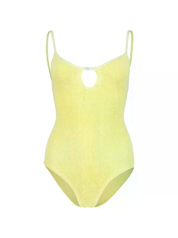 Hunza G Mia Beaded Crinkle Swimsuit - Yellow