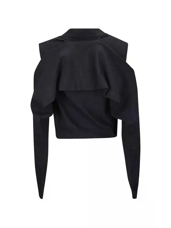 ALAINPAUL Cut-out Sleeveless Cardigan