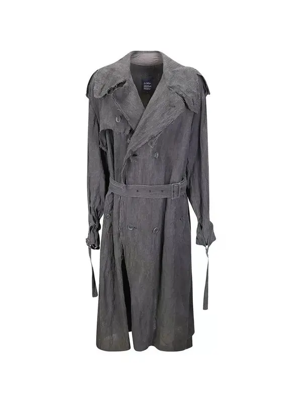 LIMI FEU Distressed Double-breasted Trench Coat