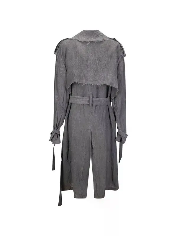 LIMI FEU Distressed Double-breasted Trench Coat