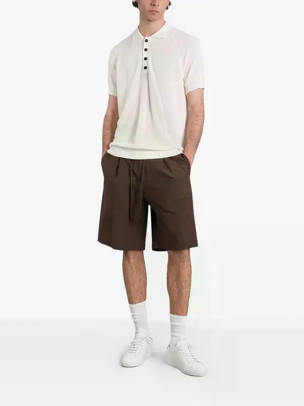 GREYED Raglan-sleeve Button-down Polo Shirt