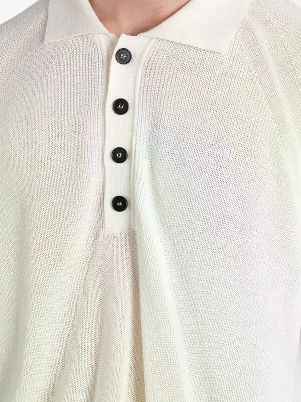 GREYED Raglan-sleeve Button-down Polo Shirt