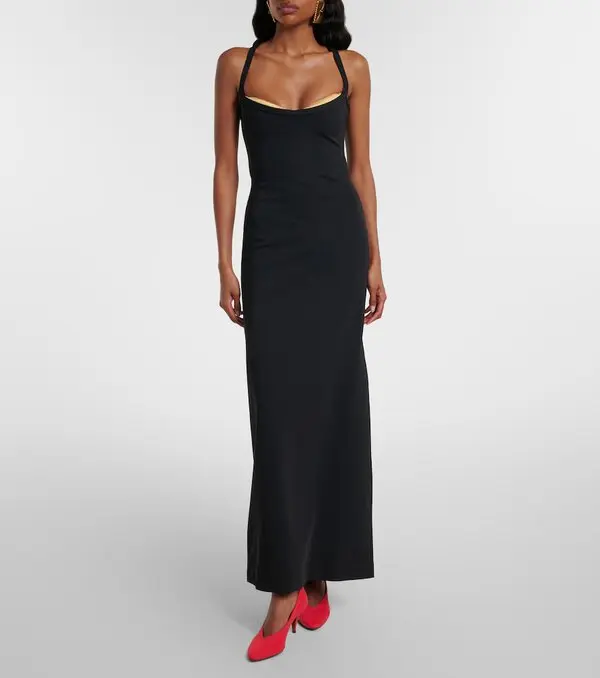 Versace Jersey Bustier Gown - Black