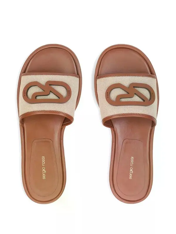 SERGIO ROSSI Surge Logo-detail Sandals - Neutrals