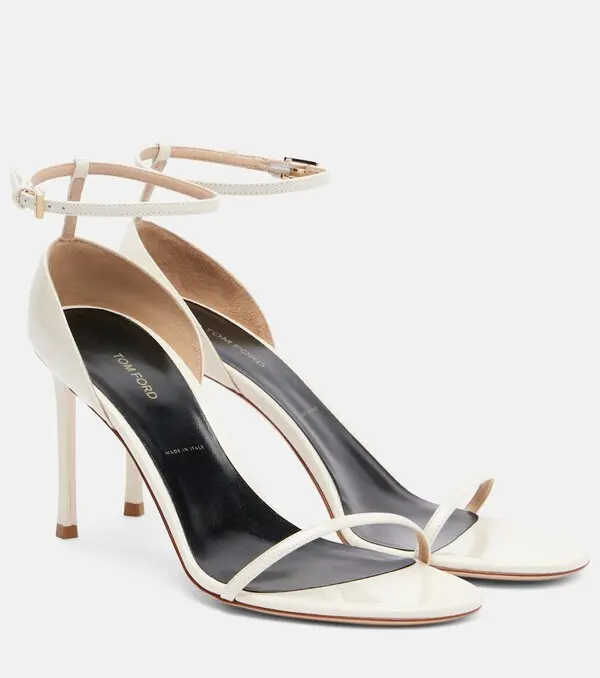 TOM FORD Vertigo Patent Leather Sandals - White