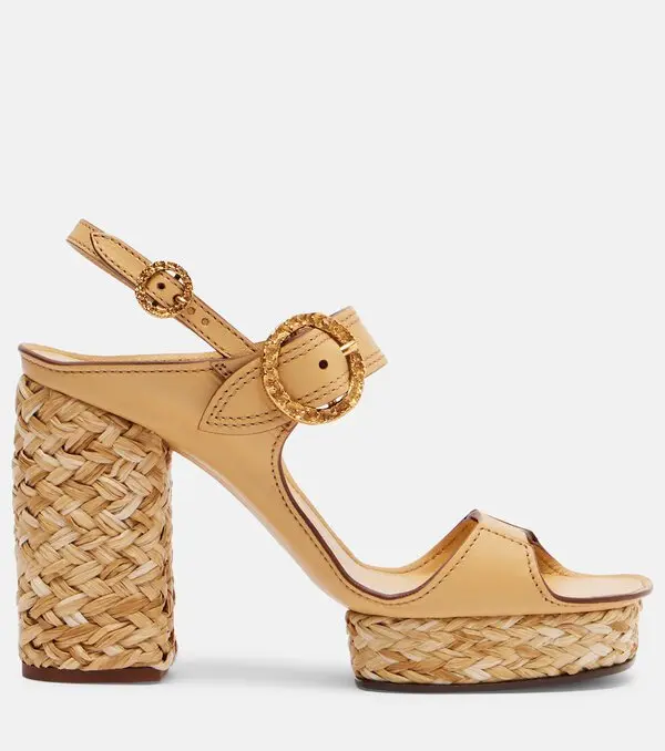 Zimmermann Solena Leather Platform Sandals