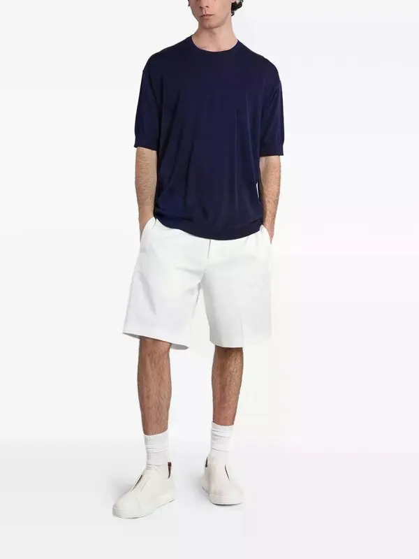 GREYED Ridge Pressed-crease Shorts - White