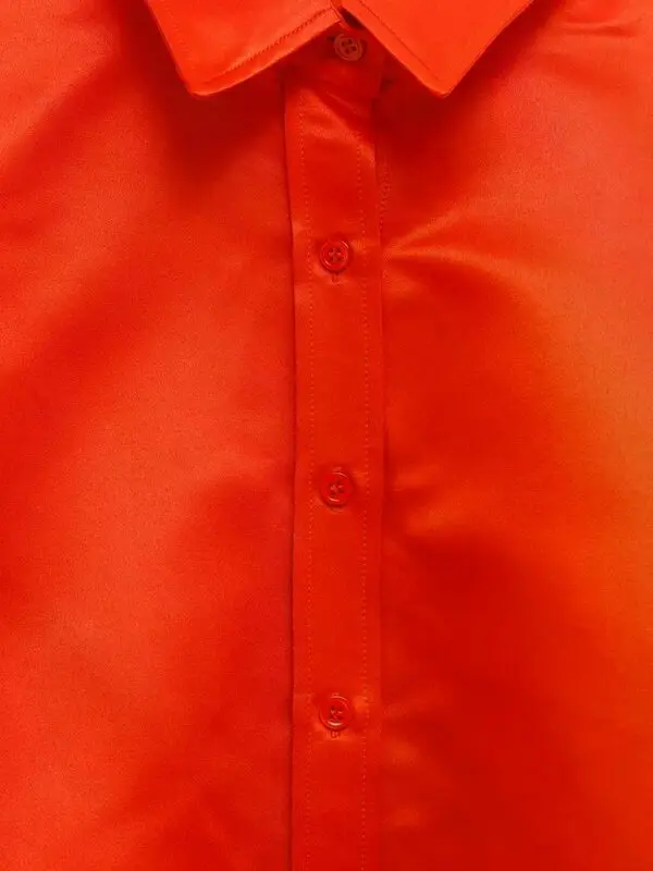 THE FRANKIE SHOP Arlen Satin-finish Cropped Shirt - Orange