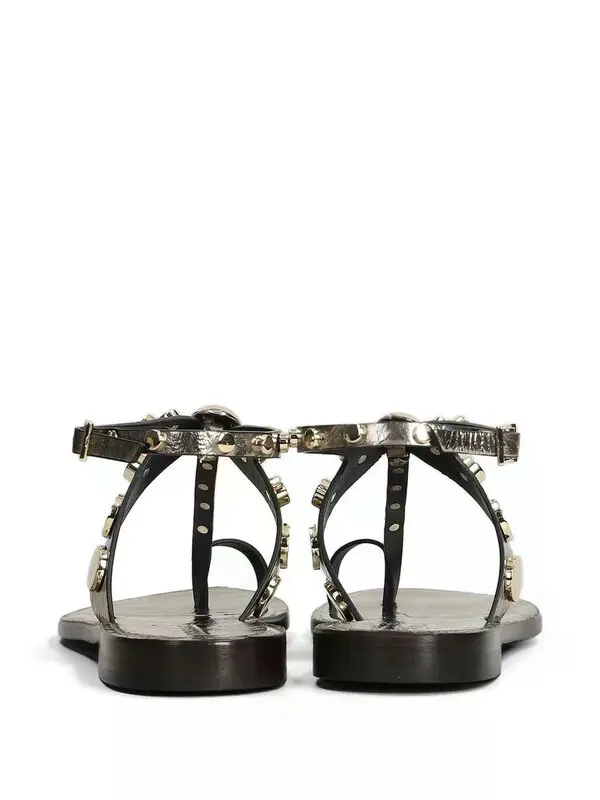 DONNARÌ Stud-embellished Metallic Sandals