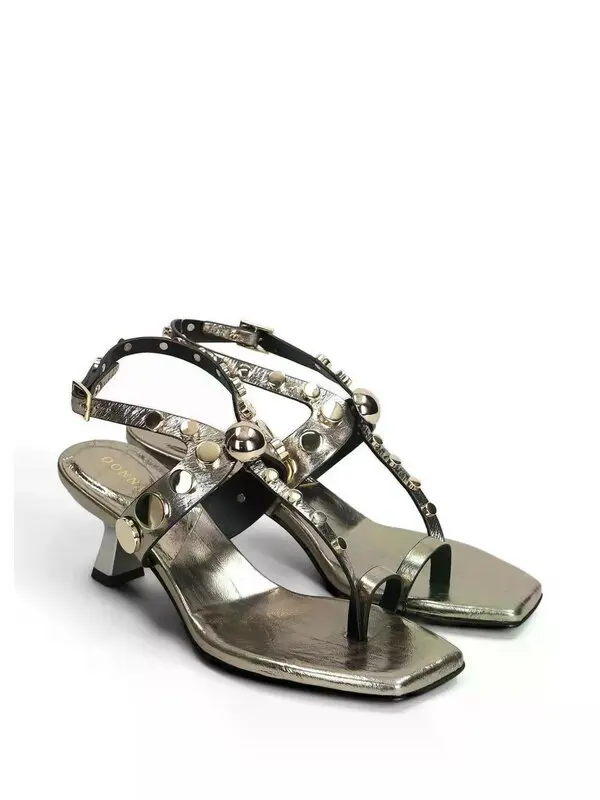 DONNARÌ Stud-embellished Kitten-heel Sandals