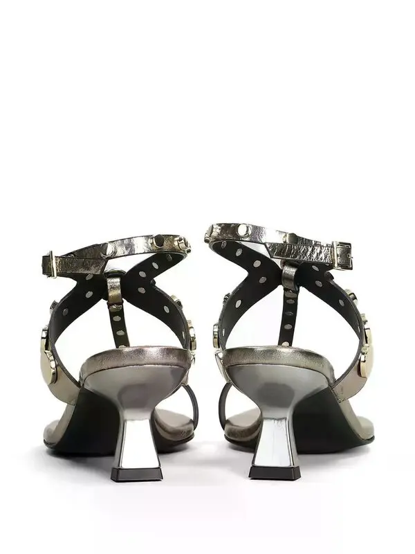 DONNARÌ Stud-embellished Kitten-heel Sandals