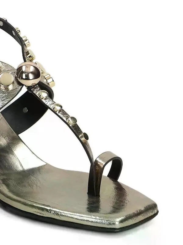 DONNARÌ Stud-embellished Kitten-heel Sandals