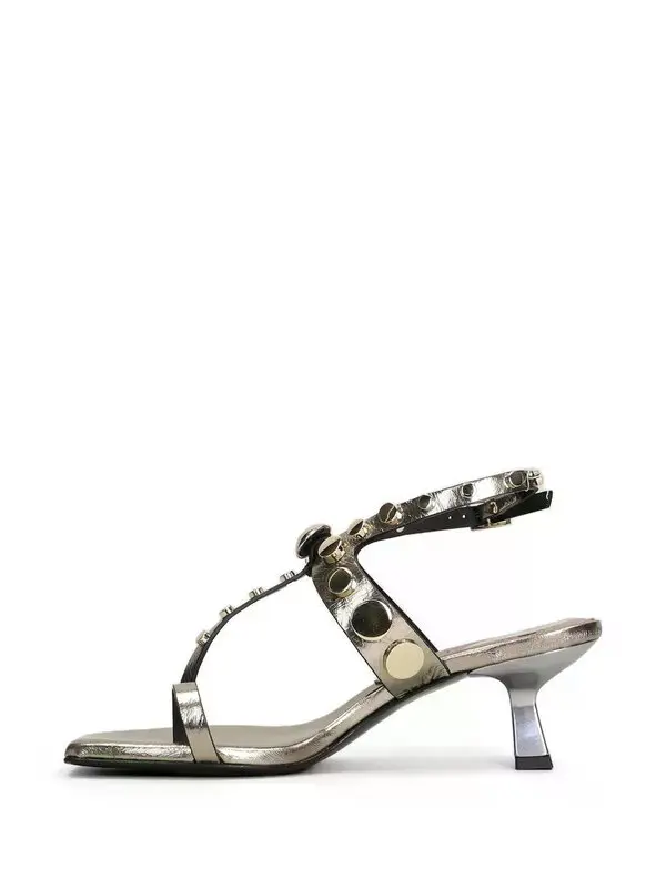 DONNARÌ Stud-embellished Kitten-heel Sandals