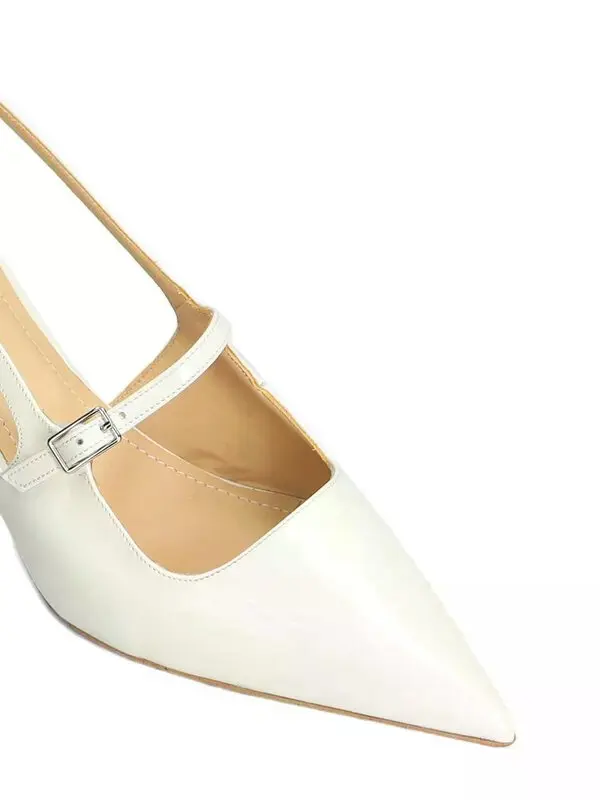 FRATELLI RUSSO Patent-finish Slingback Pumps - White