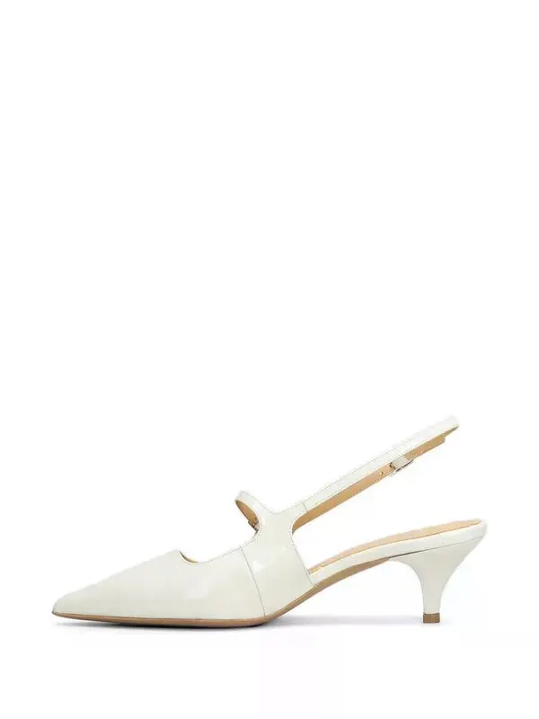 FRATELLI RUSSO Patent-finish Slingback Pumps - White