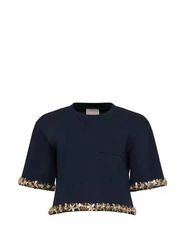 Cinq À Sept Sunflare Embellished T-shirt - Blue