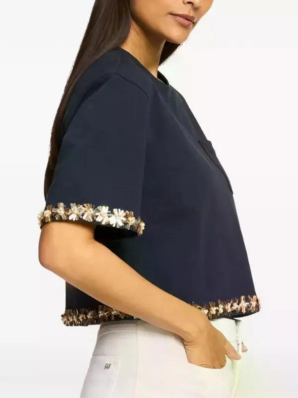 Cinq À Sept Sunflare Embellished T-shirt - Blue