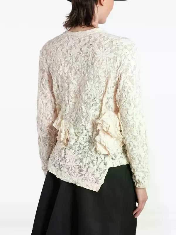 Comme Des Garçons Ruffled Floral-lace Sweater